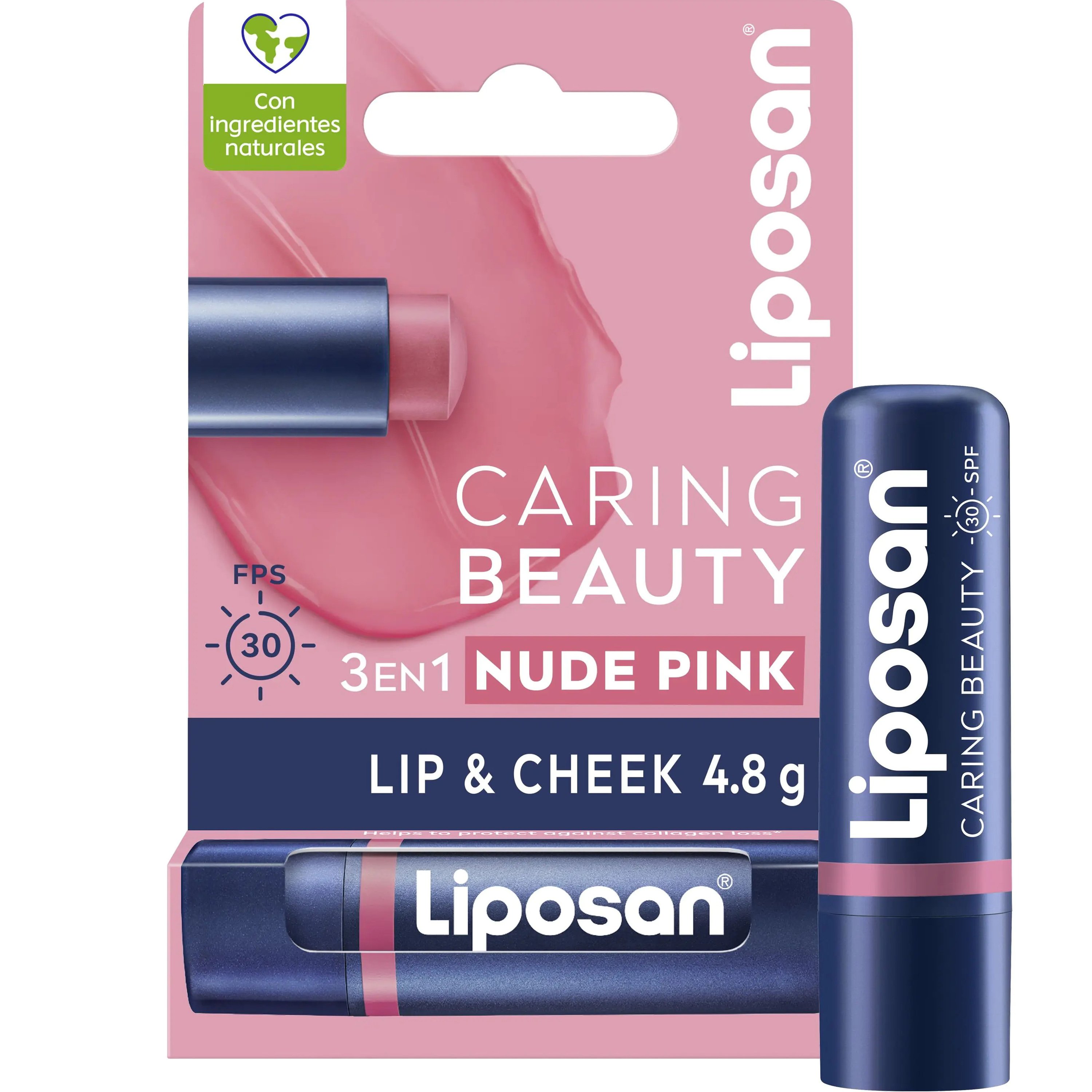 Liposan Caring Beauty Lip & Cheek Spf30, 4.8g - Nude Pink | Pharm24.gr