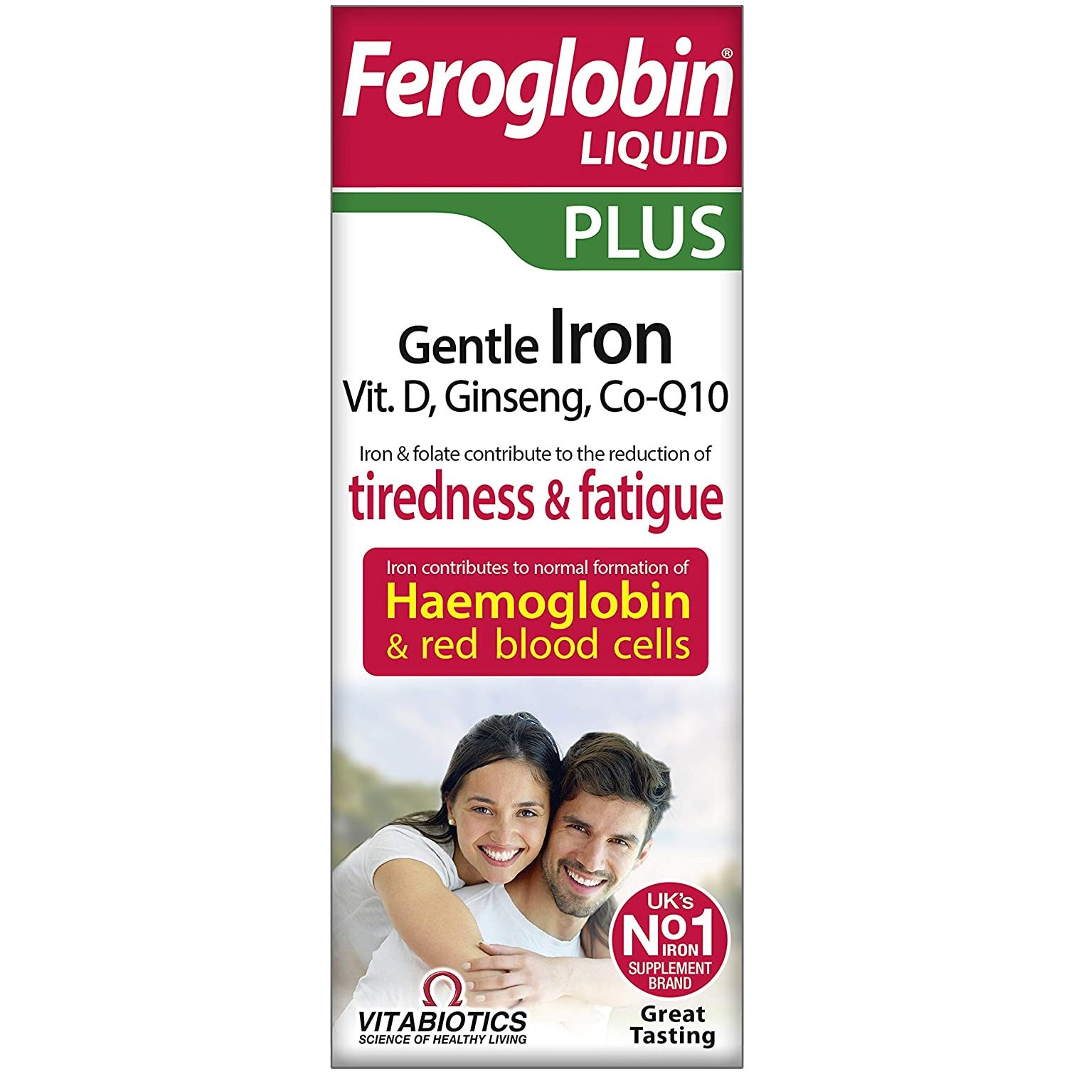 Vitabiotics Feroglobin Liquid Plus Gentle Iron, Vit D, Ginseng, CoQ10 ...