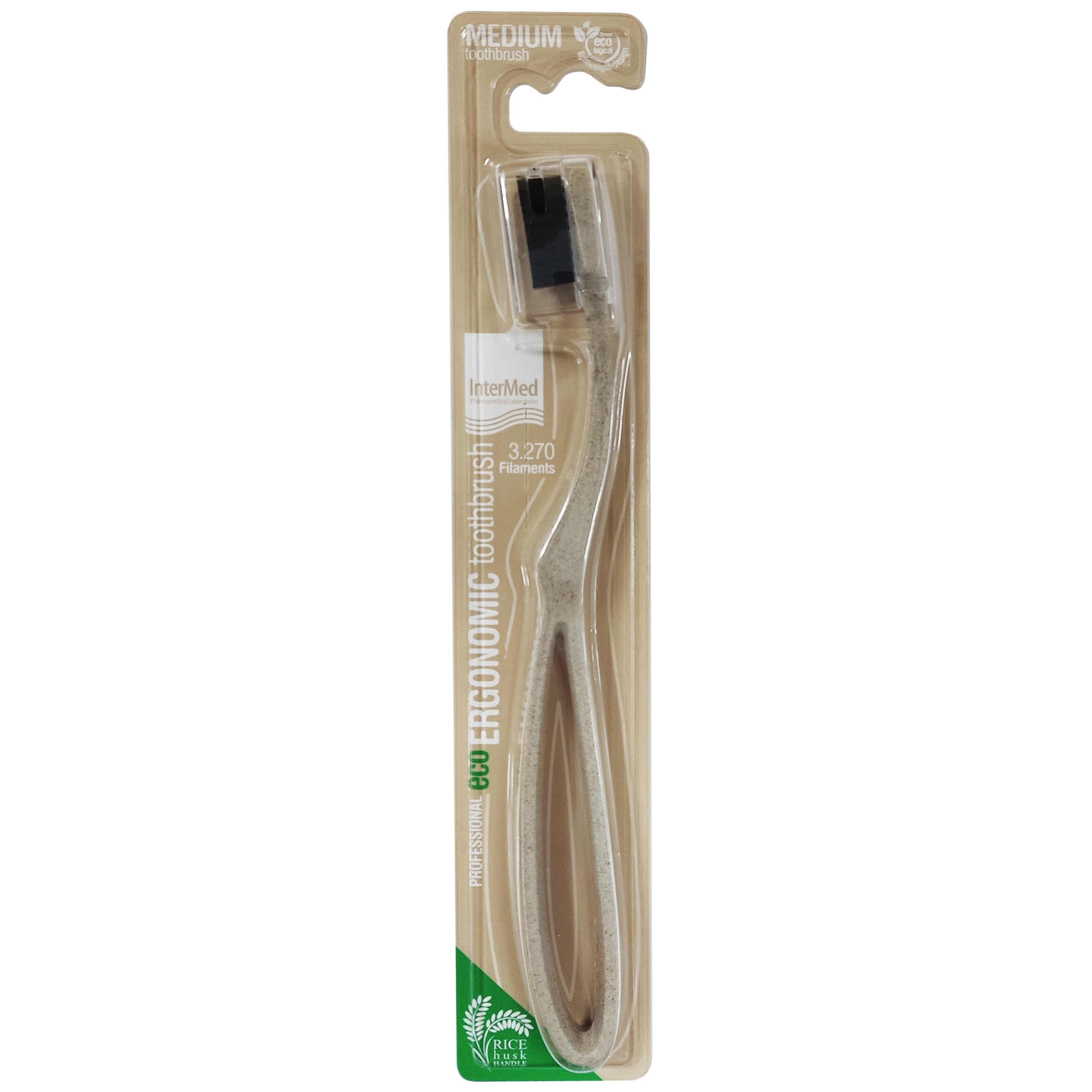 InterMed Professional Eco Ergonomic Toothbrush Medium Μπεζ 1 Τεμάχιο ...
