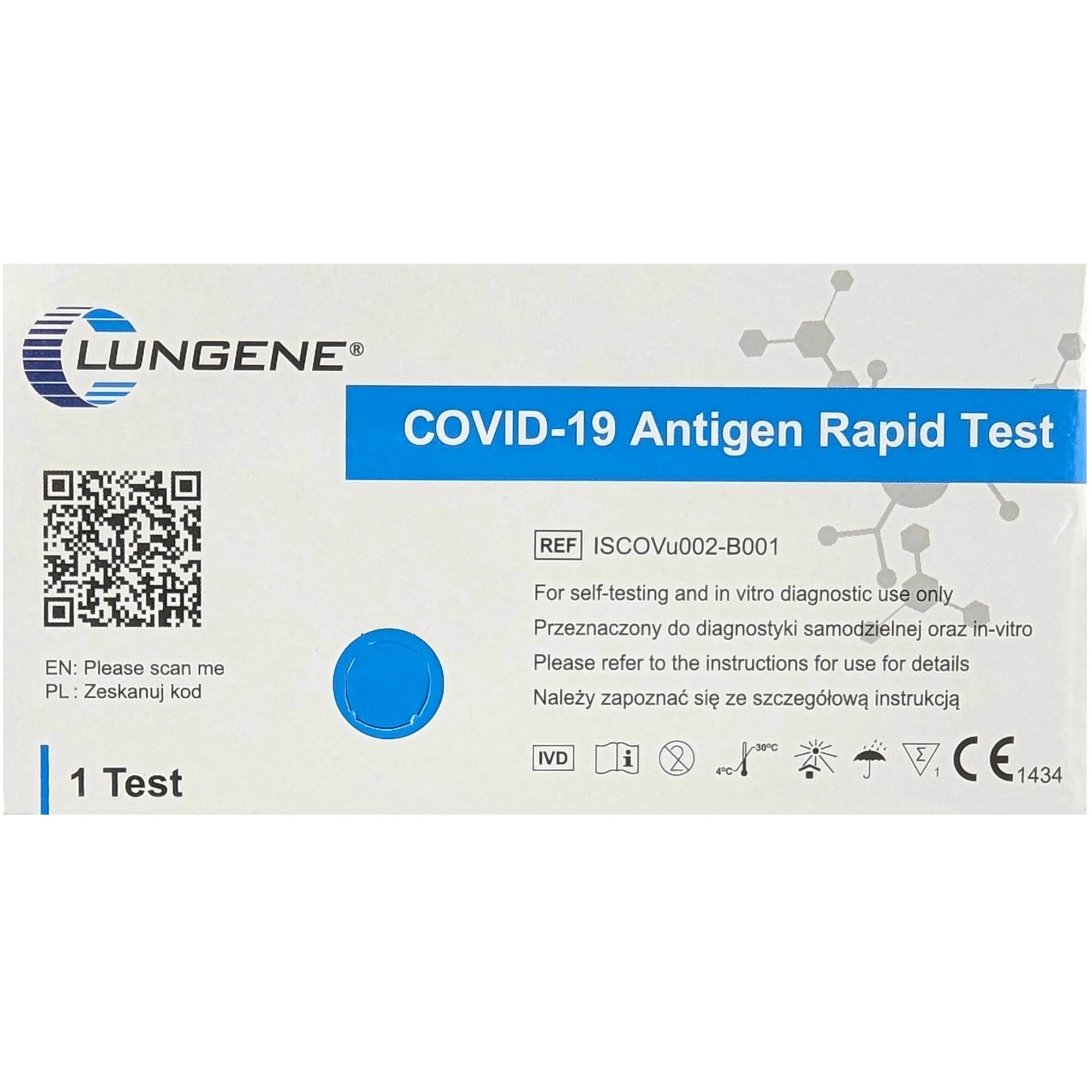 Clongene Lungene Covid-19 Antigen Rapid Self Test Cassette 1 Τεμάχιο ...