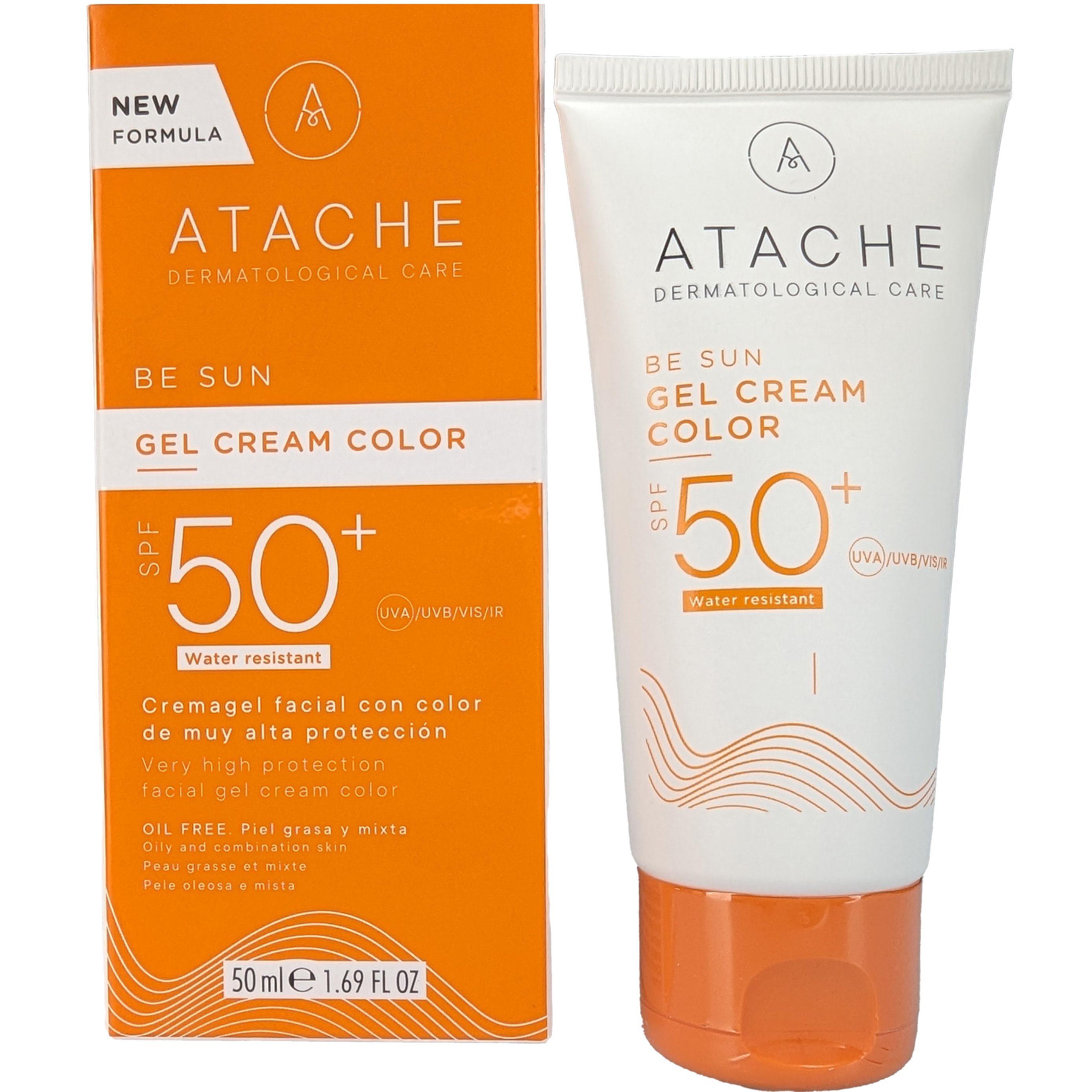 Atache Be Sun Gel Cream Color Water Resistant Spf50+, 50ml | Pharm24.gr