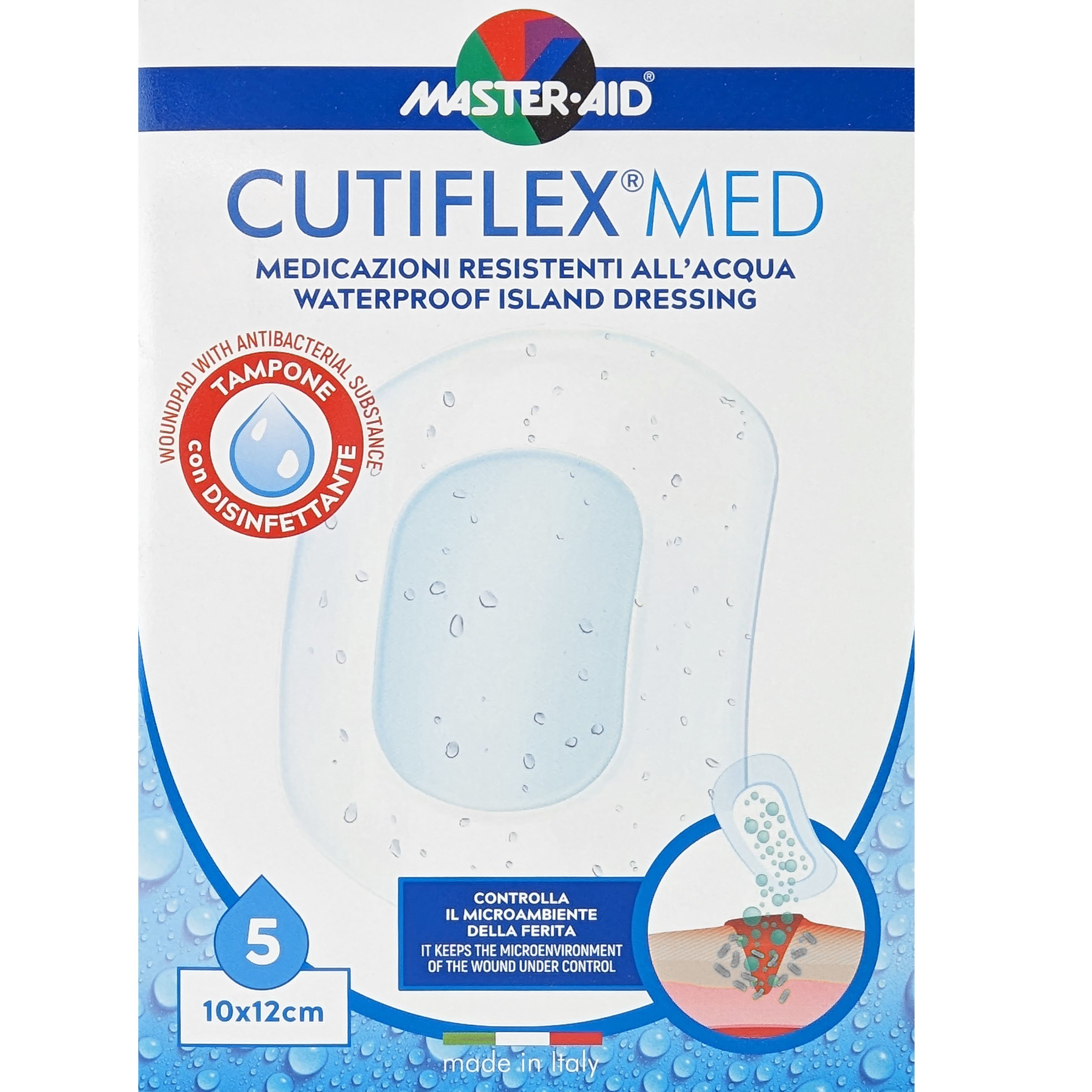Master Aid Cutiflex Med Waterproof Island Dressing 10x12cm 5 Τεμάχια ...