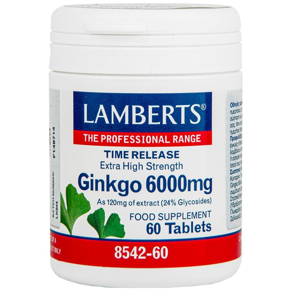 Lamberts Ginkgo Biloba Extract 6000mg, 60tabs | Pharm24.gr